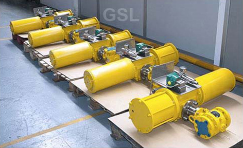 Actreg Scotch Yoke Pneumatic Actuators fitted to JC Trunnion Mount Ball ...